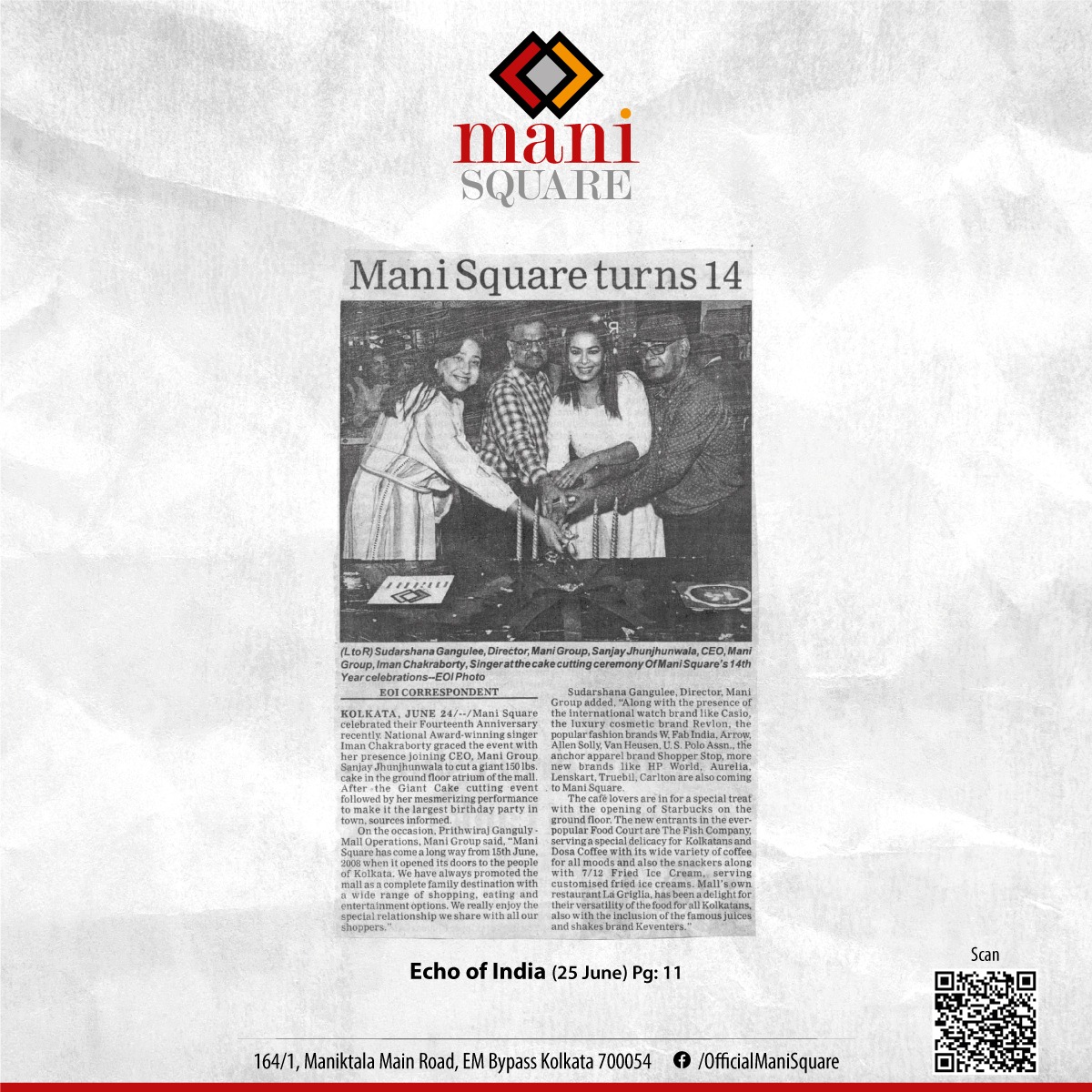 Mani Square Mall celebrated its 14th Anniversary | Mani Group